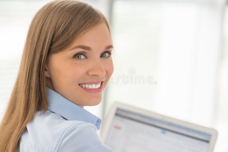 Smiley business lady stock image. Image of looking, adult - 35747041