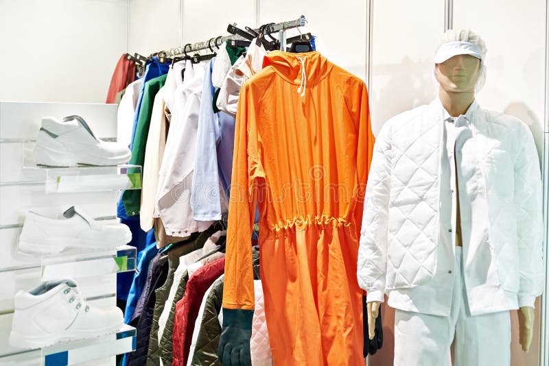 Work clothes in store stock photo. Image of service - 161170856