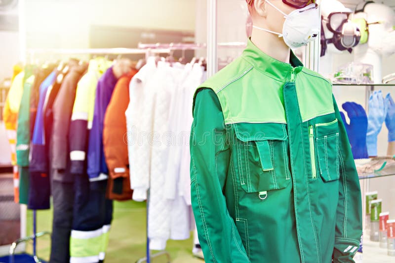 Work clothes in store stock photo. Image of industrial - 161359626