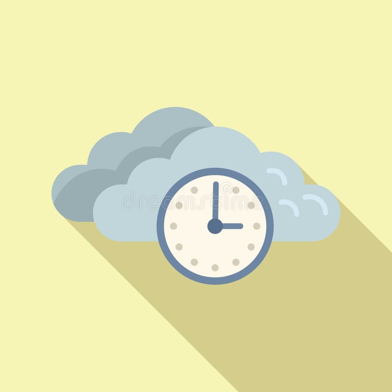 Work Cloud Hour Icon Flat Vector. Office Time Stock Vector ...
