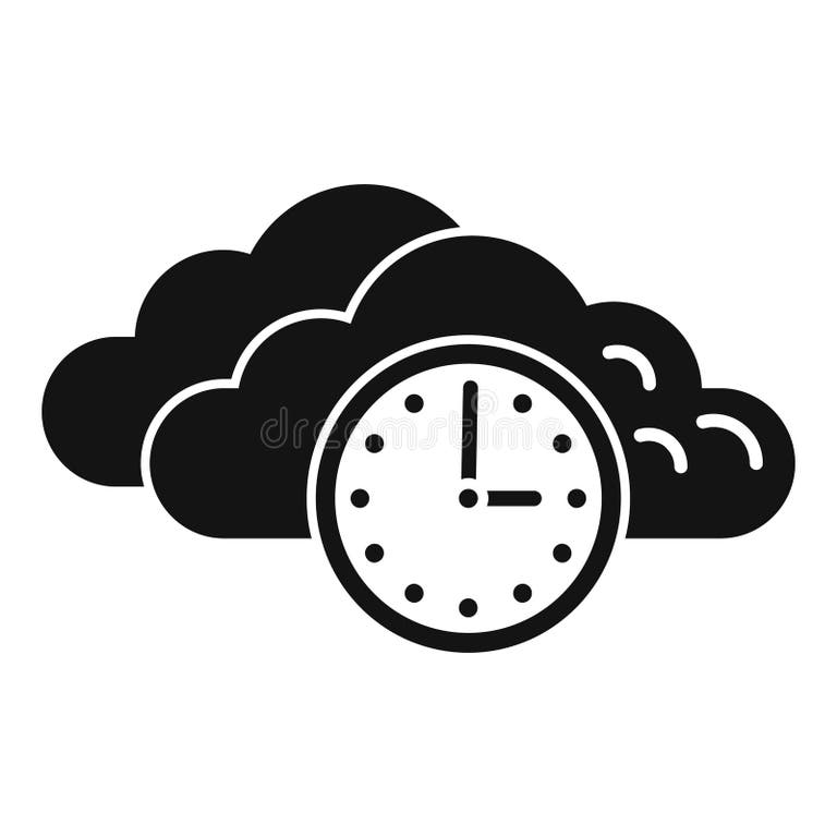 Work Cloud Hour Icon Simple Vector. Office Time Stock Vector ...