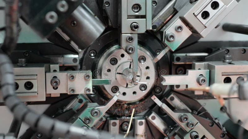 The Work of the CNC Mechanism Bending Machine. Manufacturing of a Wire ...