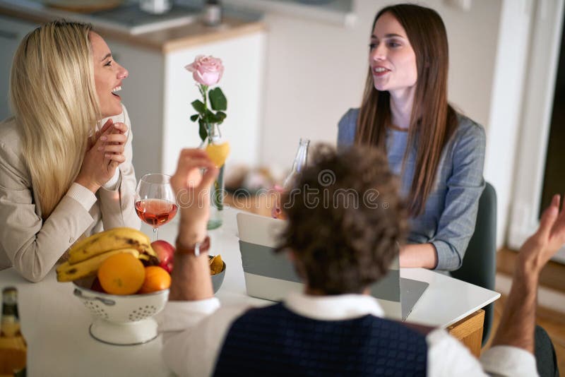 Work Colleagues Casually Hanging Out Stock Photo - Image of cheerful ...