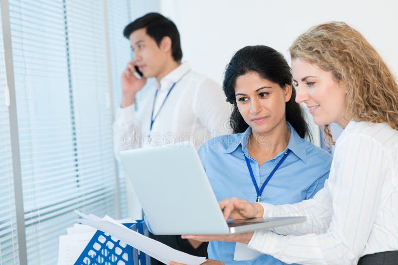 Work and communication stock image. Image of interested - 32821899