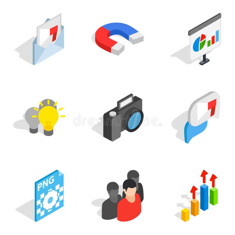 Work Computer Icons Set, Simple Style Stock Vector - Illustration of ...