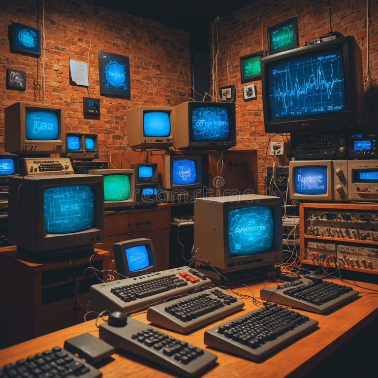 Work in Computer Using Internet and Technology Stock Illustration ...