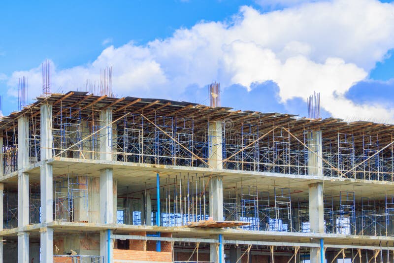 Work Construction in Building High Site Workplace Stock Image - Image ...