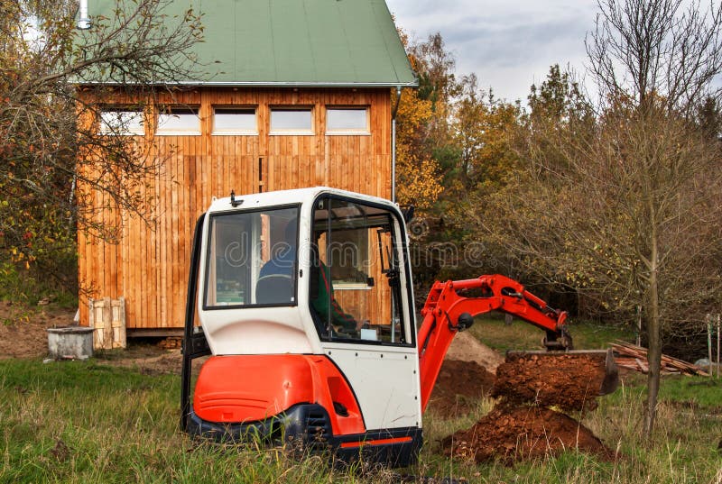Small digger stock photo. Image of hydraulic, vehicle - 9158890