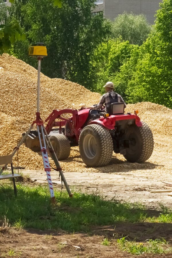 Work on a Construction Site. Stock Image - Image of hydraulic, loader ...