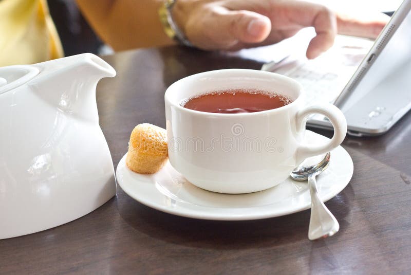 Work and a cup of tea stock photo. Image of technology - 30409344
