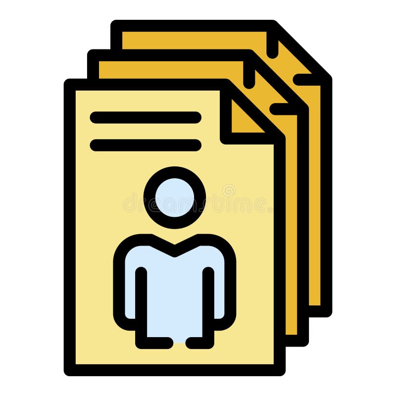 Work Cv Papers Icon Color Outline Vector Stock Vector - Illustration of ...