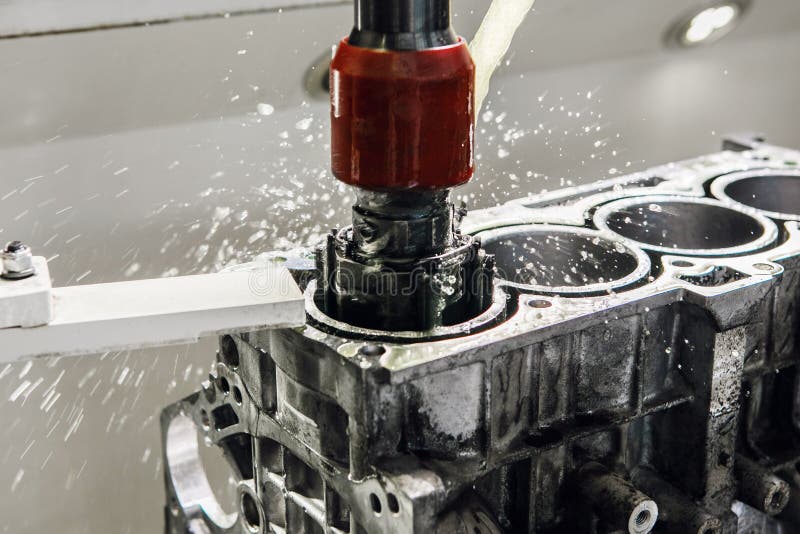 Work of Cylinder Honing Engine Machine. Diamond Boring of Car Details ...