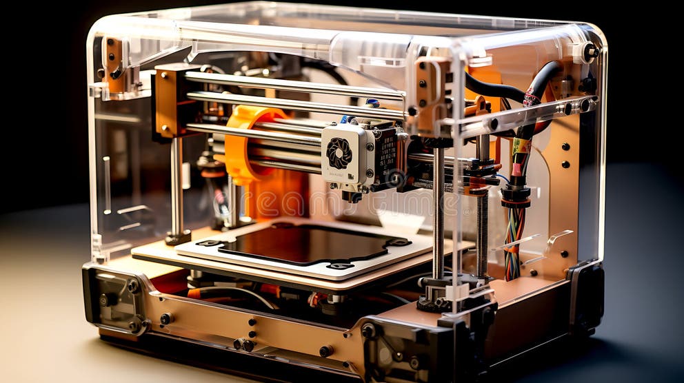 Work 3d Printer Printing 3d Printer Object Brown Plastic Plastic Wire ...