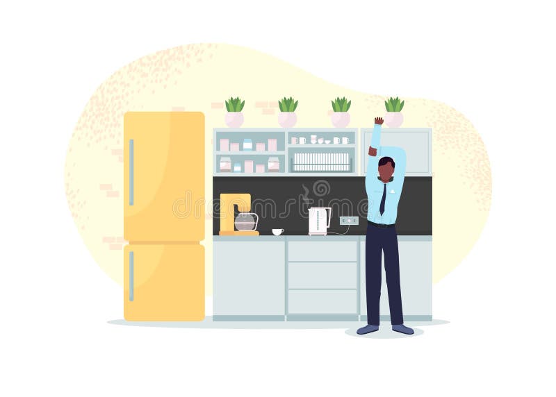 Work Day Dinner Break 2D Vector Web Banner, Poster Stock Vector ...