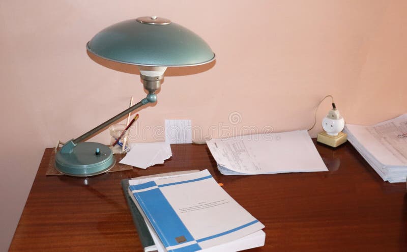 Work desk with documents stock image. Image of work - 274991629