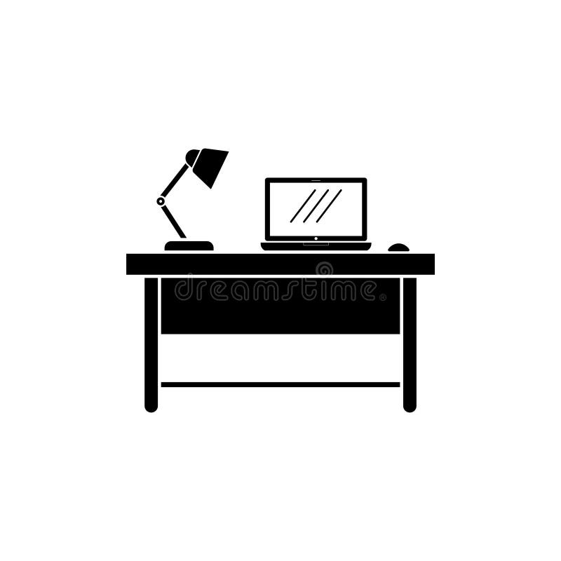Work Desk Icon Design Template Isolated Stock Vector - Illustration of ...