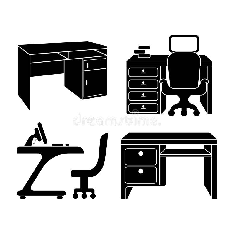 Work Desk Logo Icon,illustration Design Template Stock Vector ...