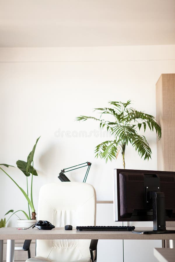 Nobody at Empty Desk with Streaming Equipment To Broadcast Live ...