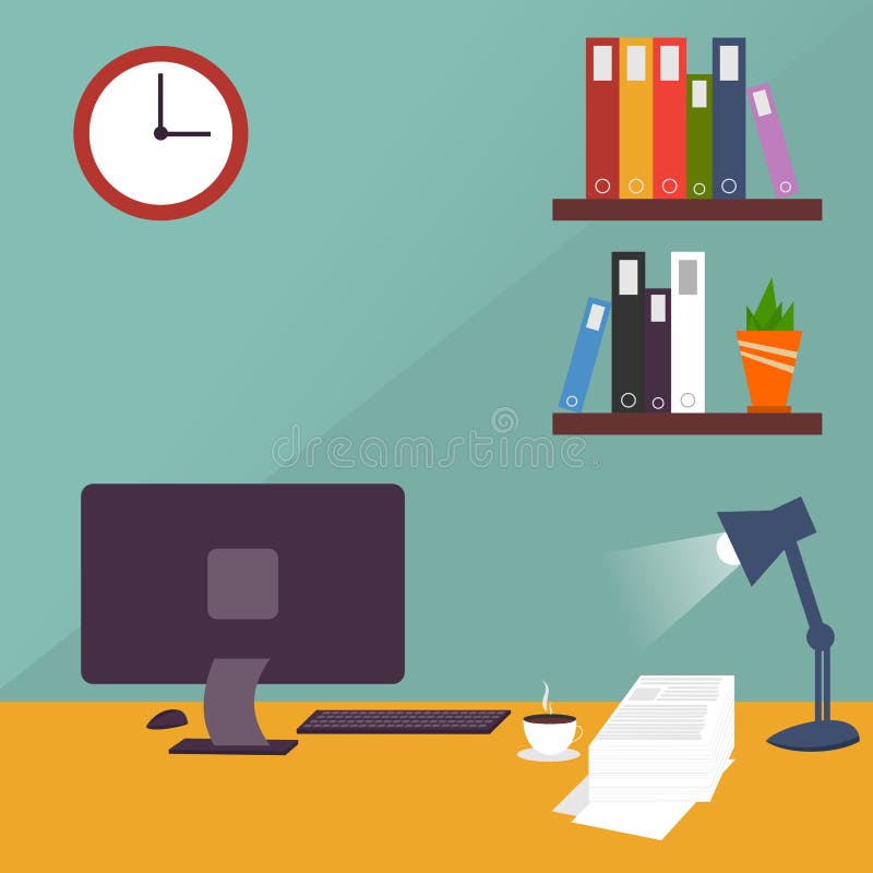Work Desk Vector stock illustration. Illustration of soft - 112005763