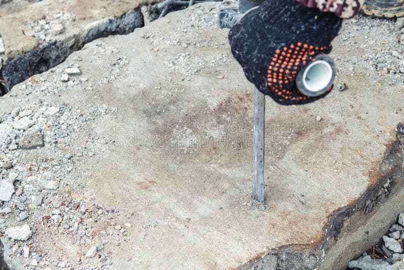 Work on the Destruction of Brickwork with a Perforator in the Open Air ...