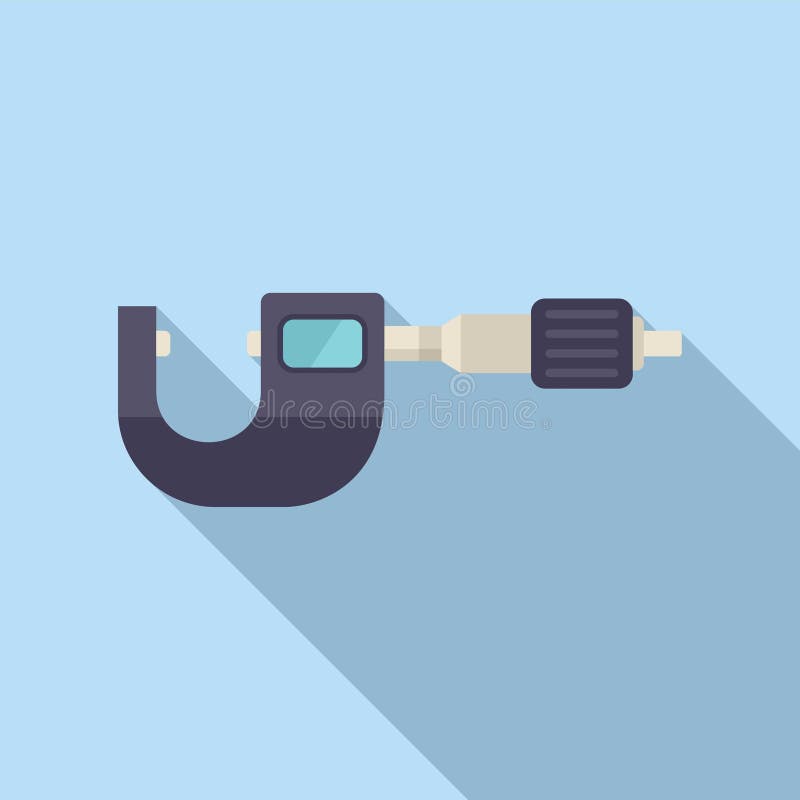 Work Digital Micrometer Icon Flat Vector. Number Precision Tool Stock Vector - Illustration of ...