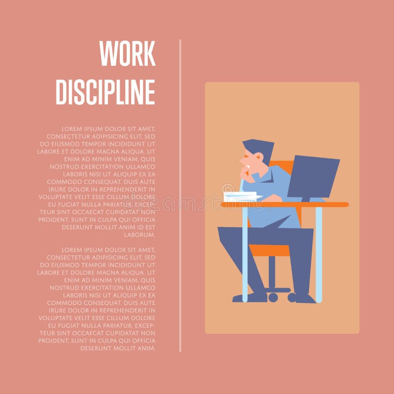 Work Discipline Banner with Employee Stock Vector - Illustration of ...
