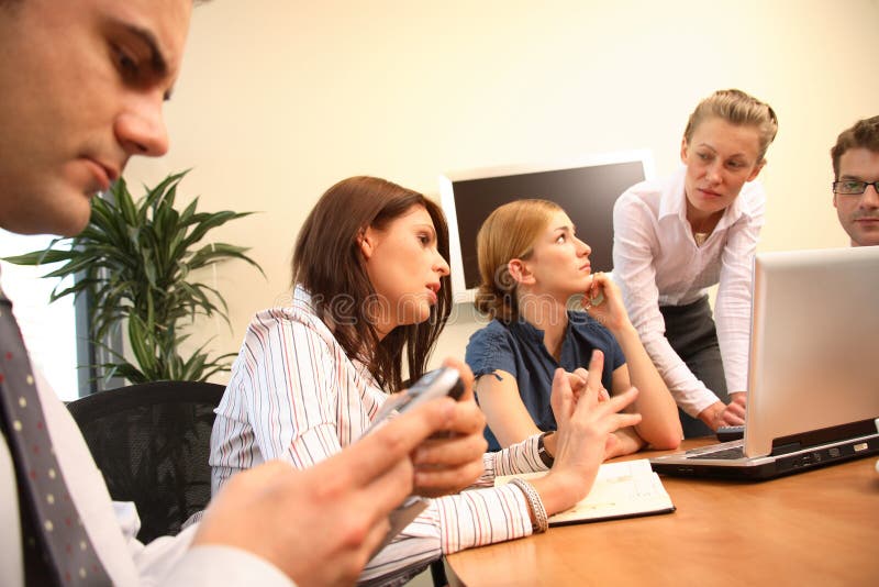 Work discussion stock image. Image of coworkers, cellular - 2102393