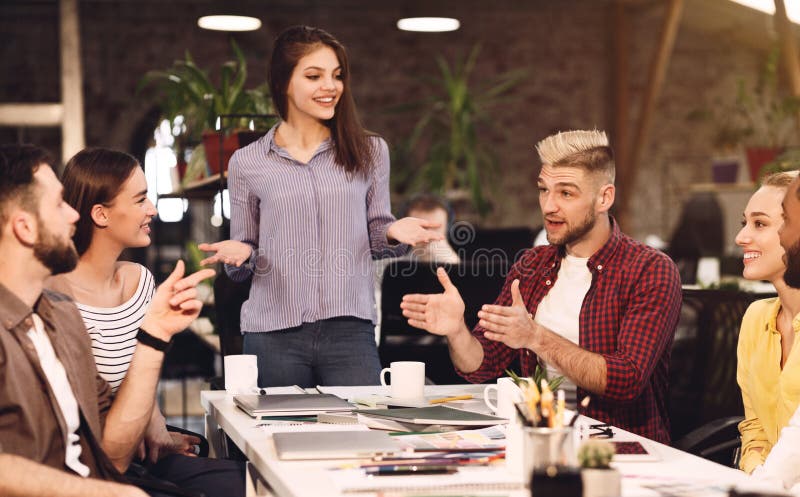 Work Discussion. Designers Working on New Project Stock Photo - Image ...