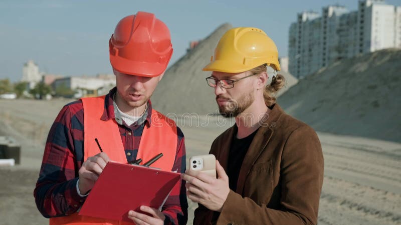 Work Discussion with Supervisor at Construction Site Stock Video ...