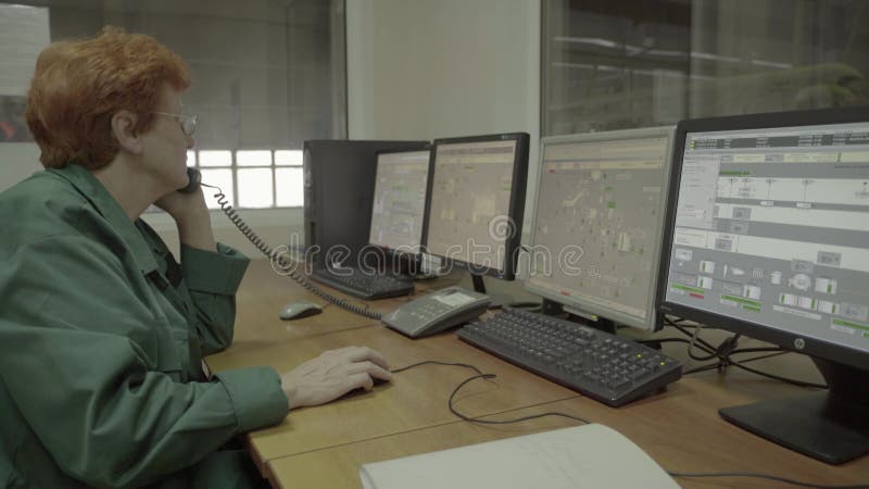 The Work of the Man Dispatcher in the Control Room at the Factory ...