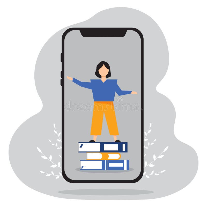 Work and Education Online. Virtual Classes, Chat Windows, Laptop ...