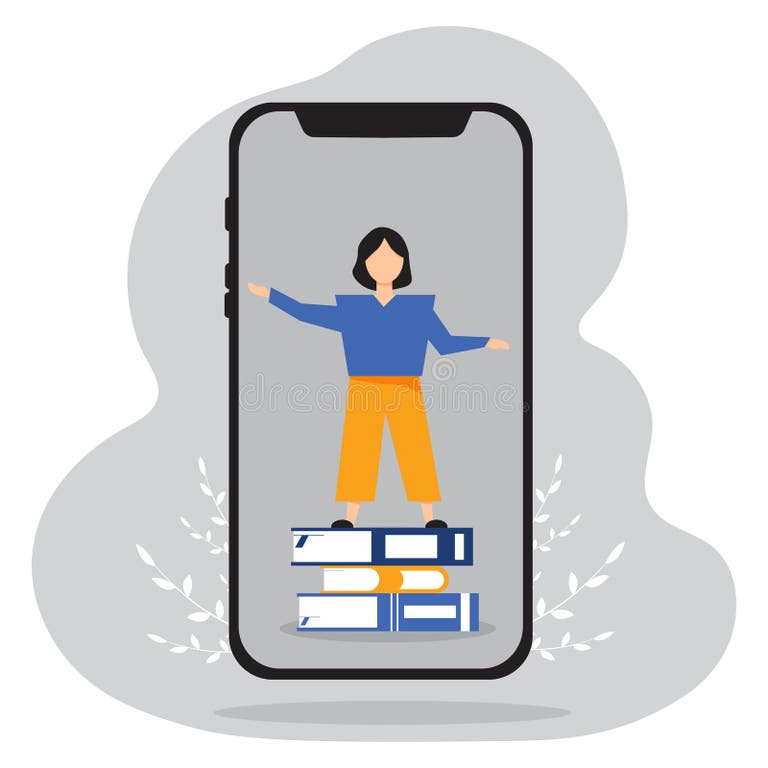 Work and Education Online. Virtual Classes, Chat Windows, Laptop ...