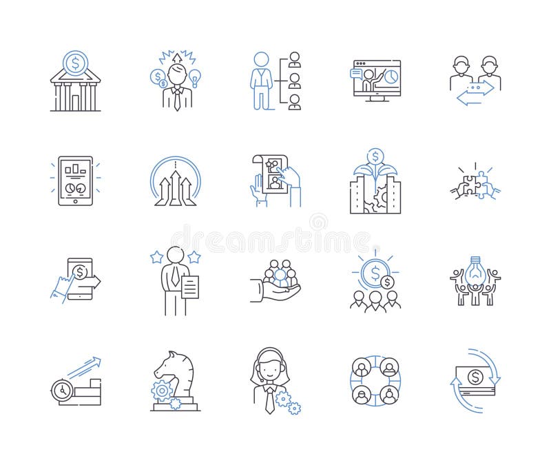 Work Effectiveness Outline Icons Collection Efficiency Productivity Accuracy Quality Output