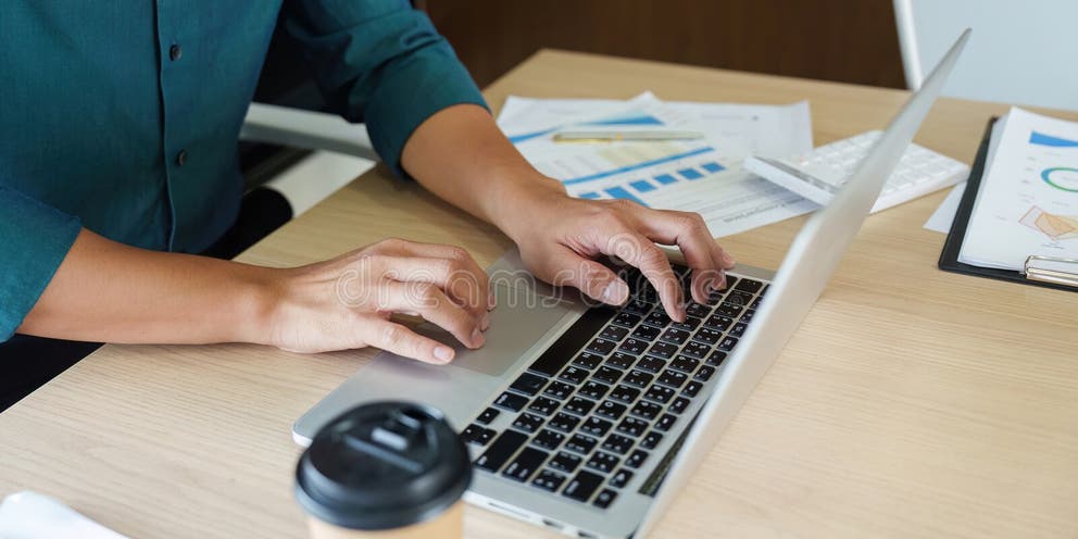 Work Efficiency and Digital Productivity. a Professional Typing on a ...