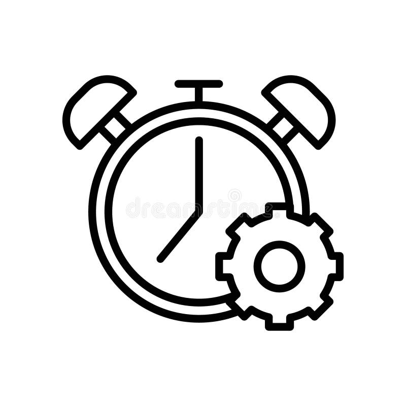 Work Efficiency Icon Linear Logo Mark in Black and White Stock Vector ...