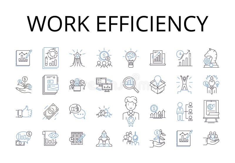 Work Efficiency Line Icons Collection. Time Management, Productivity ... Work Efficiency Line Icons Collection. Time Management, Productivity ...