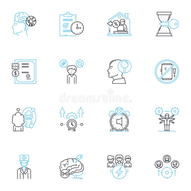 Work Efficiency Linear Icons Set. Productivity, Time-management ...