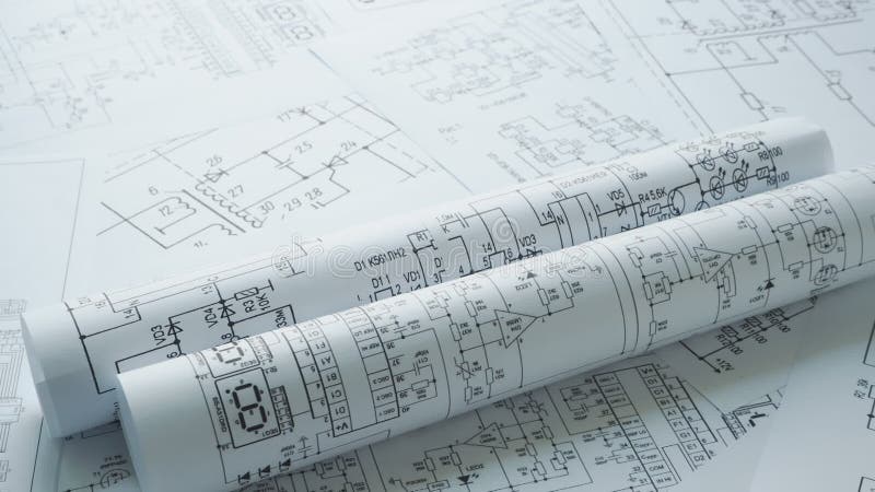 Drawings for Engineering Work on Project and Calculations Stock Footage ...