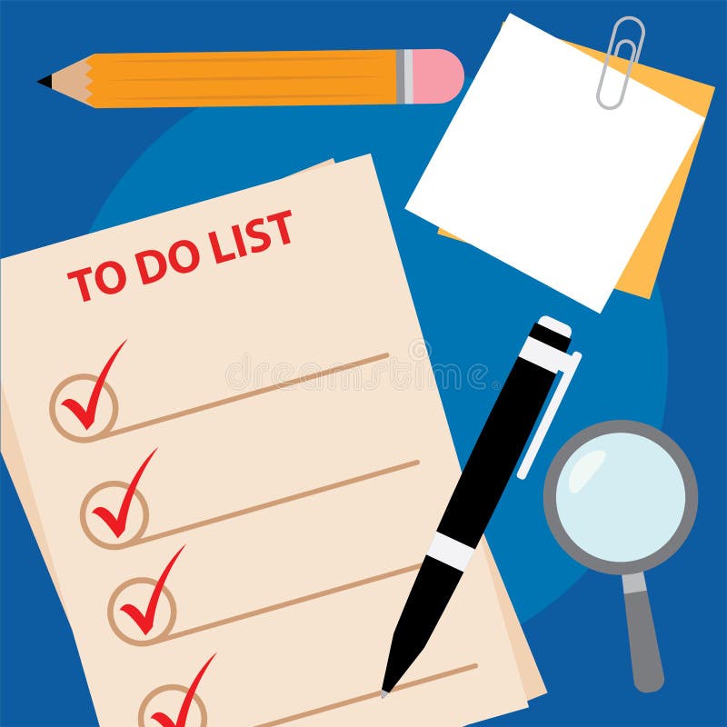 Work Environment. Check List Stock Vector - Illustration of travel ...