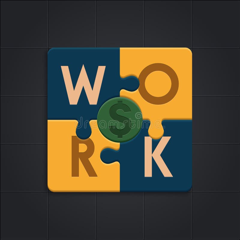 Work is Equal To Financial Success. Illustration of Puzzle Pieces ...