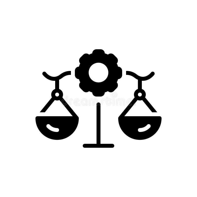 Black Solid Icon for Work Ethic, Work and Value Stock Illustration ...