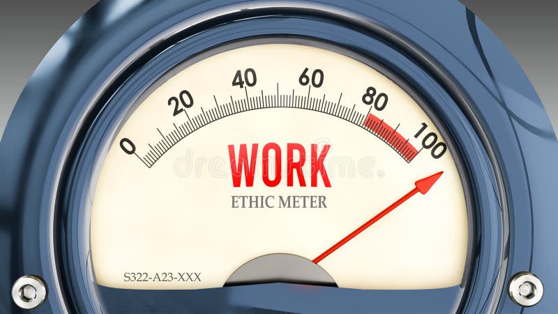 Work and Ethic Meter that is Hitting a Full Scale, Showing a Very High ...