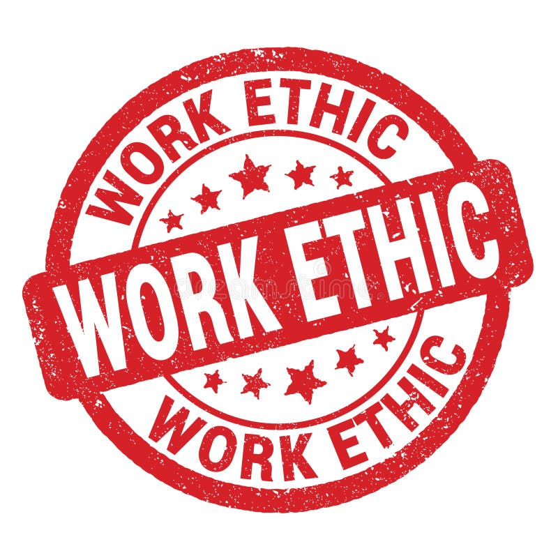 WORK ETHIC Text Written on Red Round Stamp Sign Stock Illustration ...