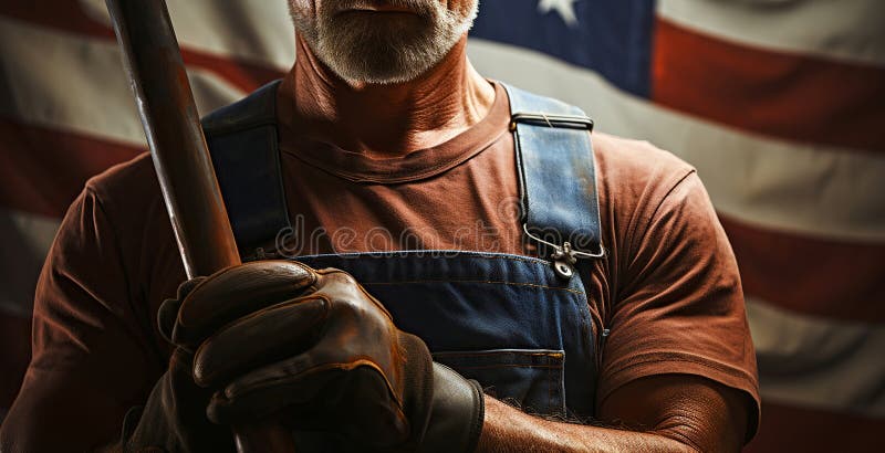 Work Ethic Unveiled, American Laborer S Hand Grasping the Tools with ...