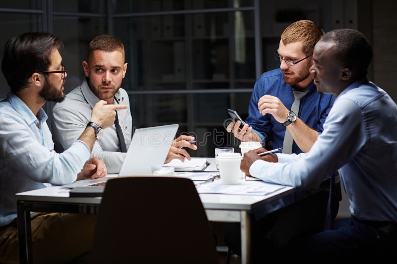 Work in the evening stock image. Image of planning, optimize - 81632981