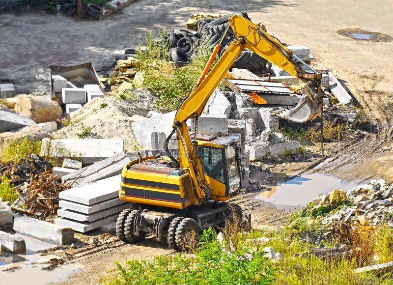 Excavating Machine on Construction Site Stock Image - Image of ...