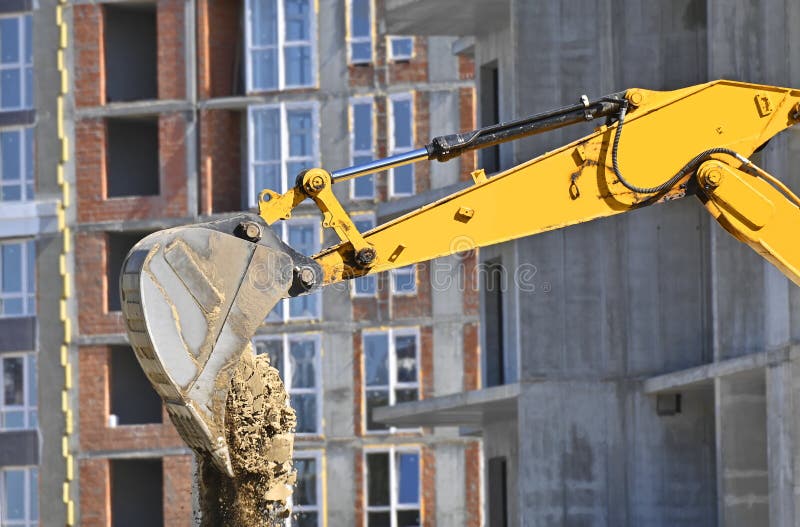 Excavating Machine on Construction Site Stock Photo - Image of bucket ...
