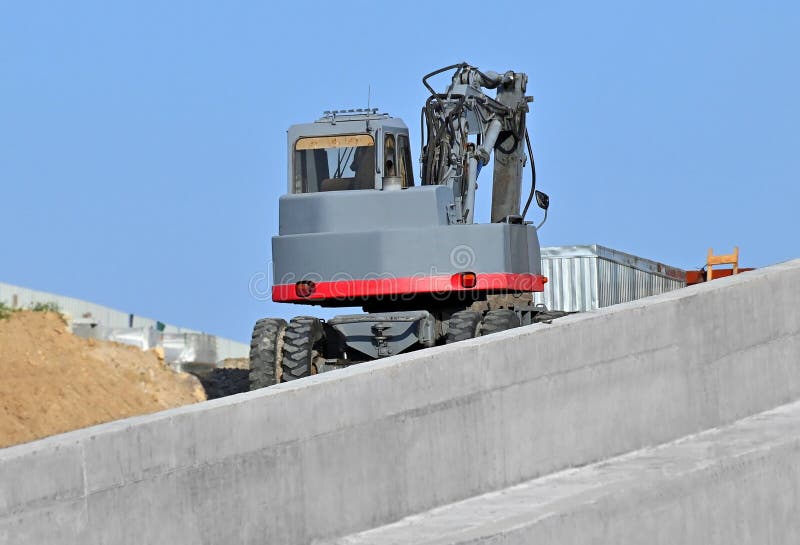 Excavating Machine on Construction Site Stock Photo - Image of work ...