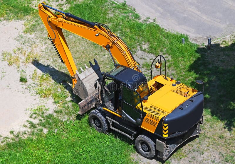 Excavating Machine on Construction Site Stock Photo - Image of ...