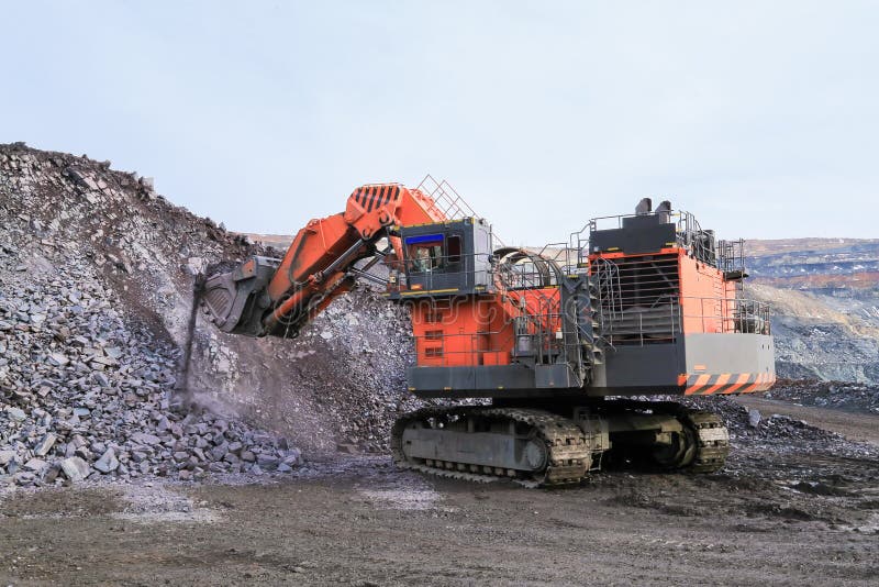 Work for the excavator . stock photo. Image of vertical - 106169222